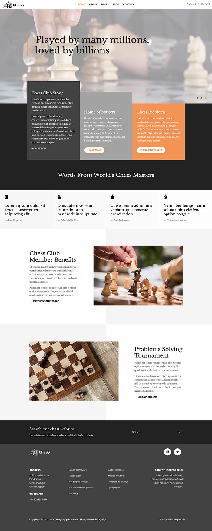 Chess Template Joomla Templates Hot Themes