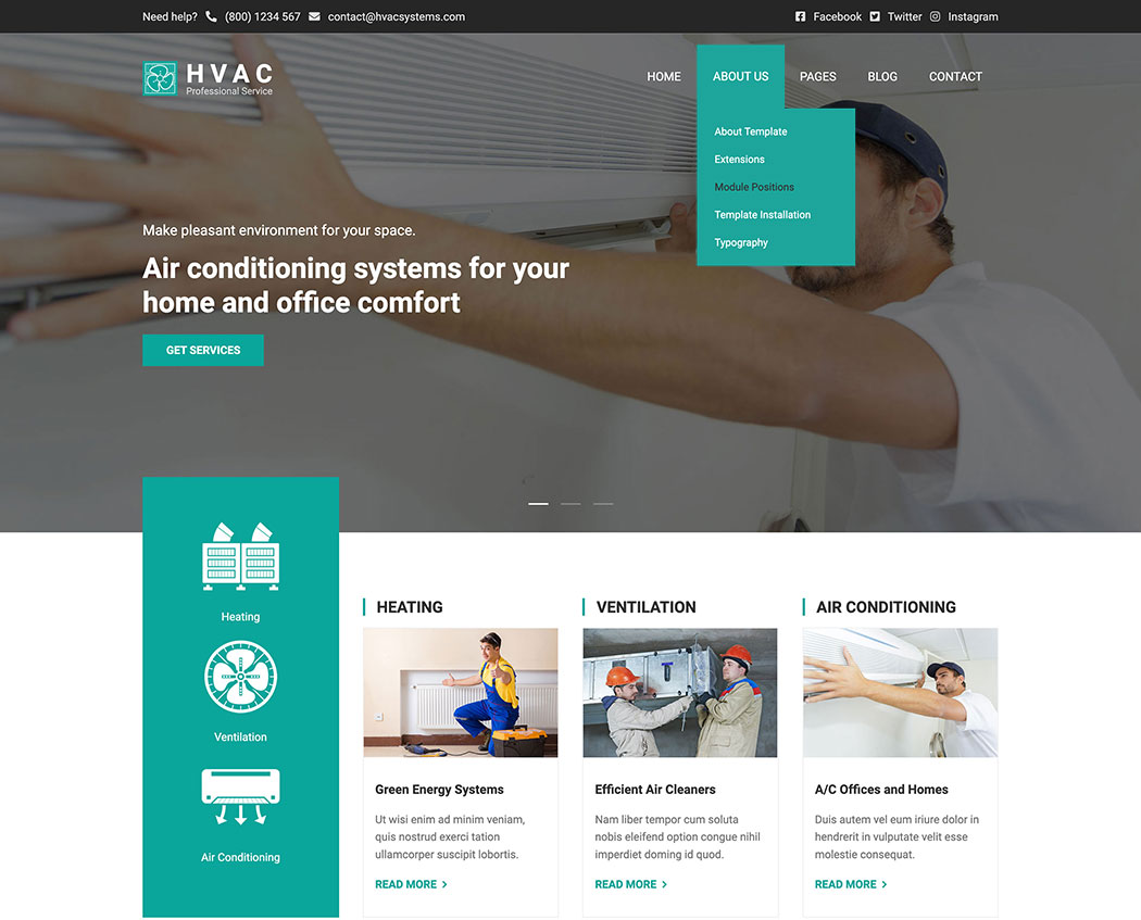 HVAC Template - Joomla Templates - Hot Themes