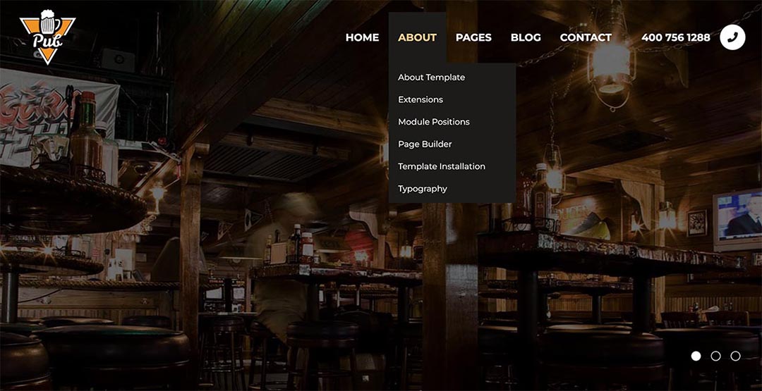 Pub Template - Joomla Templates - Hot Themes
