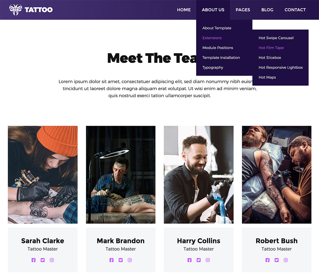 Tattoo Template - Joomla Templates - Hot Themes