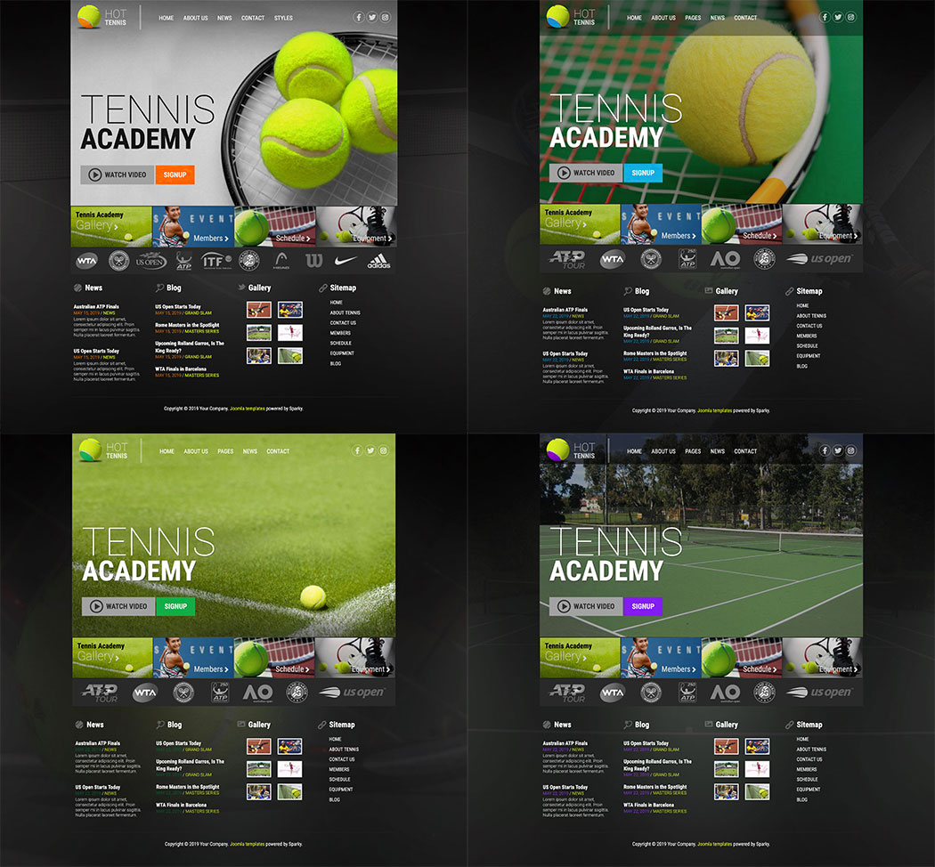 Tennis Template - Hot Themes