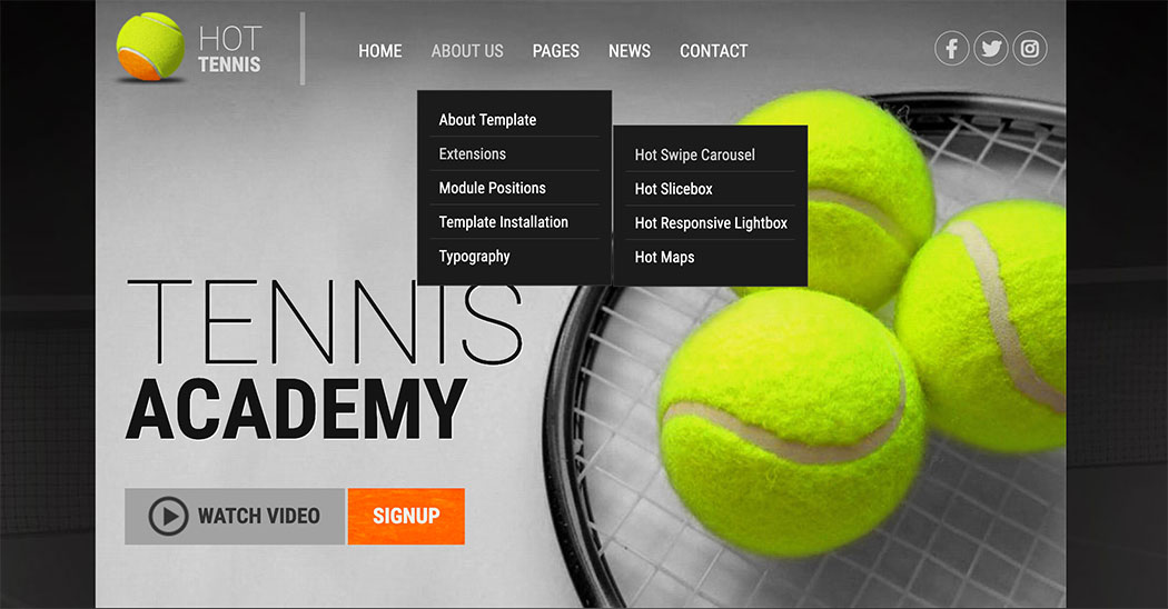 Tennis Template - Hot Themes